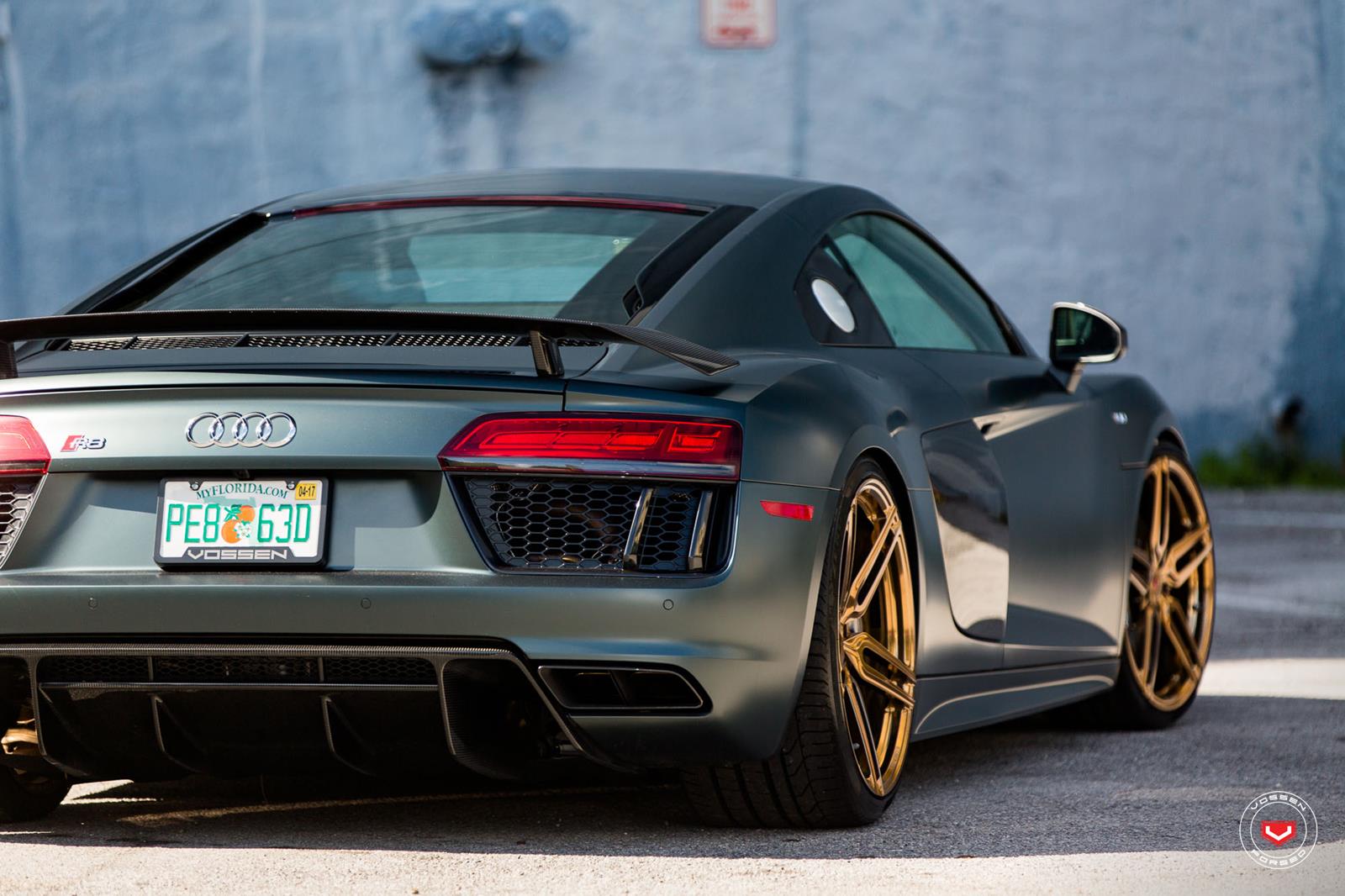 Audi R8 on Gold Vossen Forged Wheels ! – Auto News Magazine